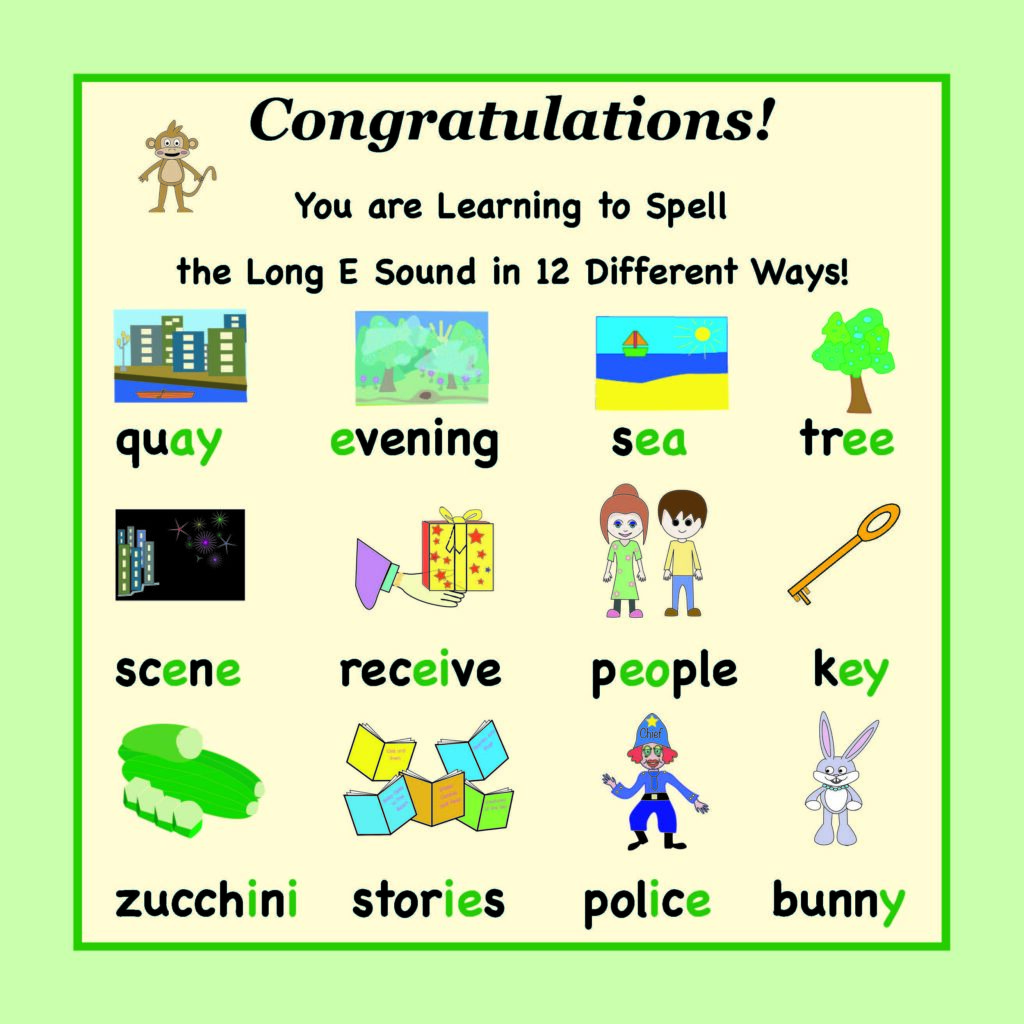 Phonics Story for 12 Long E Word Families + Spelling Activities, Chart ...