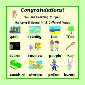 Phonics Story for 12 Long E Word Families + Spelling Activities, Chart ...