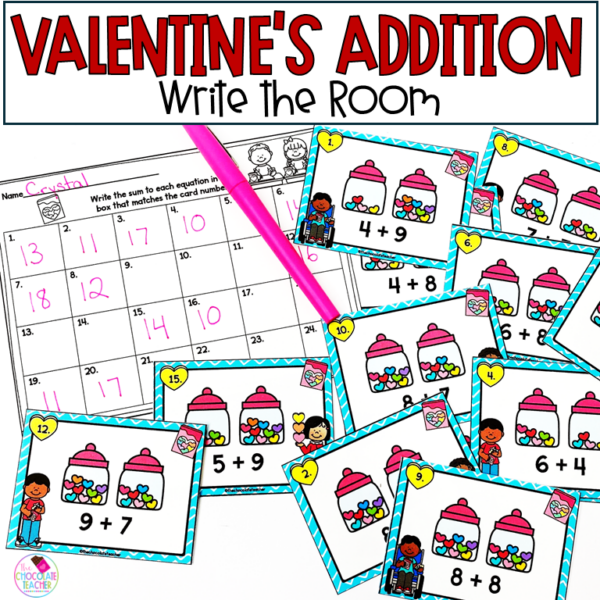 Valentine's Day - Addition - February Math - Write the Room | Made By ...