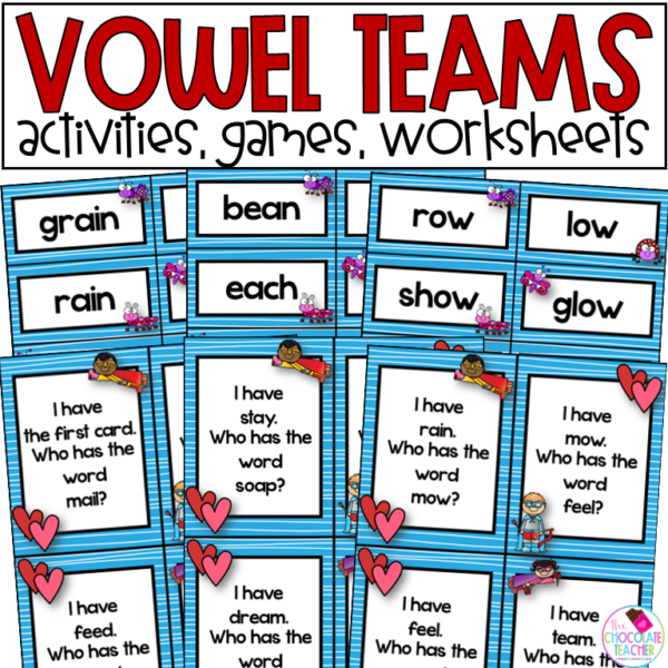 Valentine's Day - Vowel Teams - Phonics Worksheets Games Activities ...