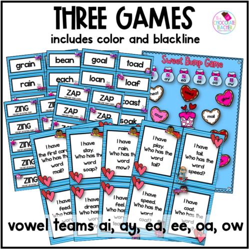 Valentine's Day - Vowel Teams - Phonics Worksheets Games Activities ...