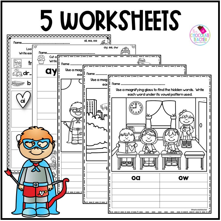 Valentine's Day - Vowel Teams - Phonics Worksheets Games Activities ...