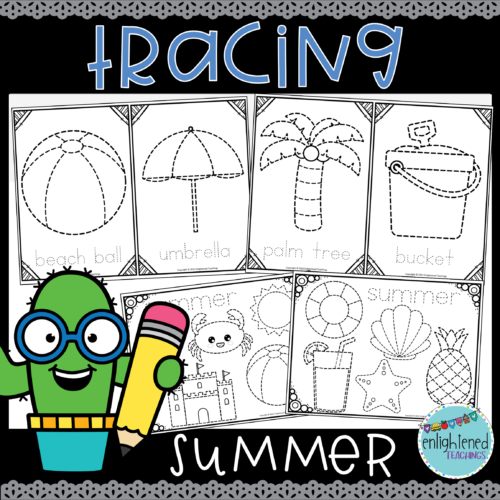 Summer Tracing Worksheets Fine Motor Activity, Summer Prewriting ...