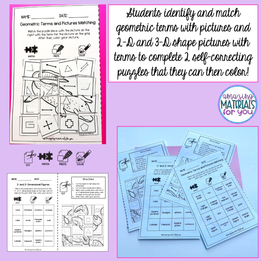 Geometry Puzzles, Mazes, Task Cards | Made By Teachers