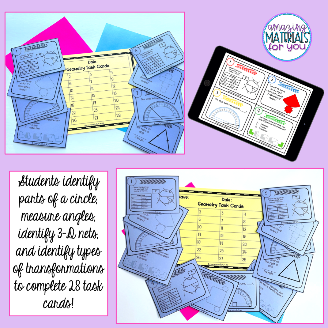 Geometry Puzzles, Mazes, Task Cards | Made By Teachers