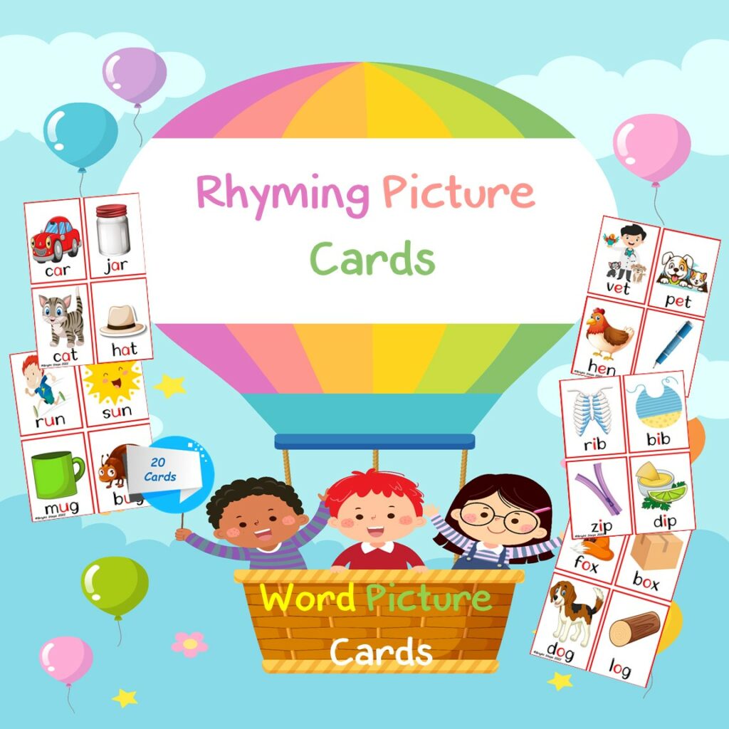 Rhyming Words! Rhyming Picture Cards Literacy Center Activity (20 Cards ...