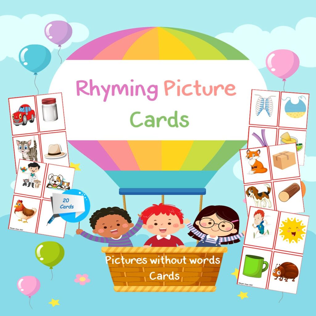 Rhyming Words! Rhyming Picture Cards Literacy Center Activity (20 Cards ...