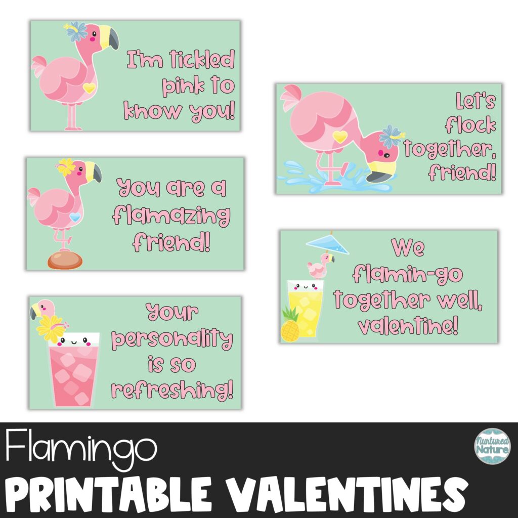 Flamingo Printable Valentine’s Day Cards for Students | Made By Teachers