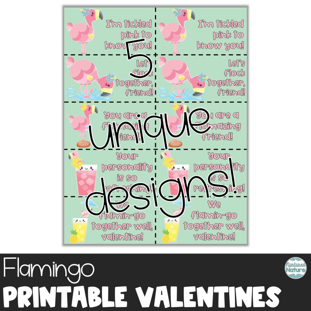 Flamingo Printable Valentine’s Day Cards for Students | Made By Teachers