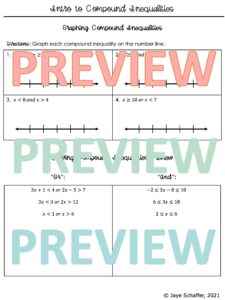 Algebra 1 Compound Inequalities Intro Guided Notes | Made By Teachers