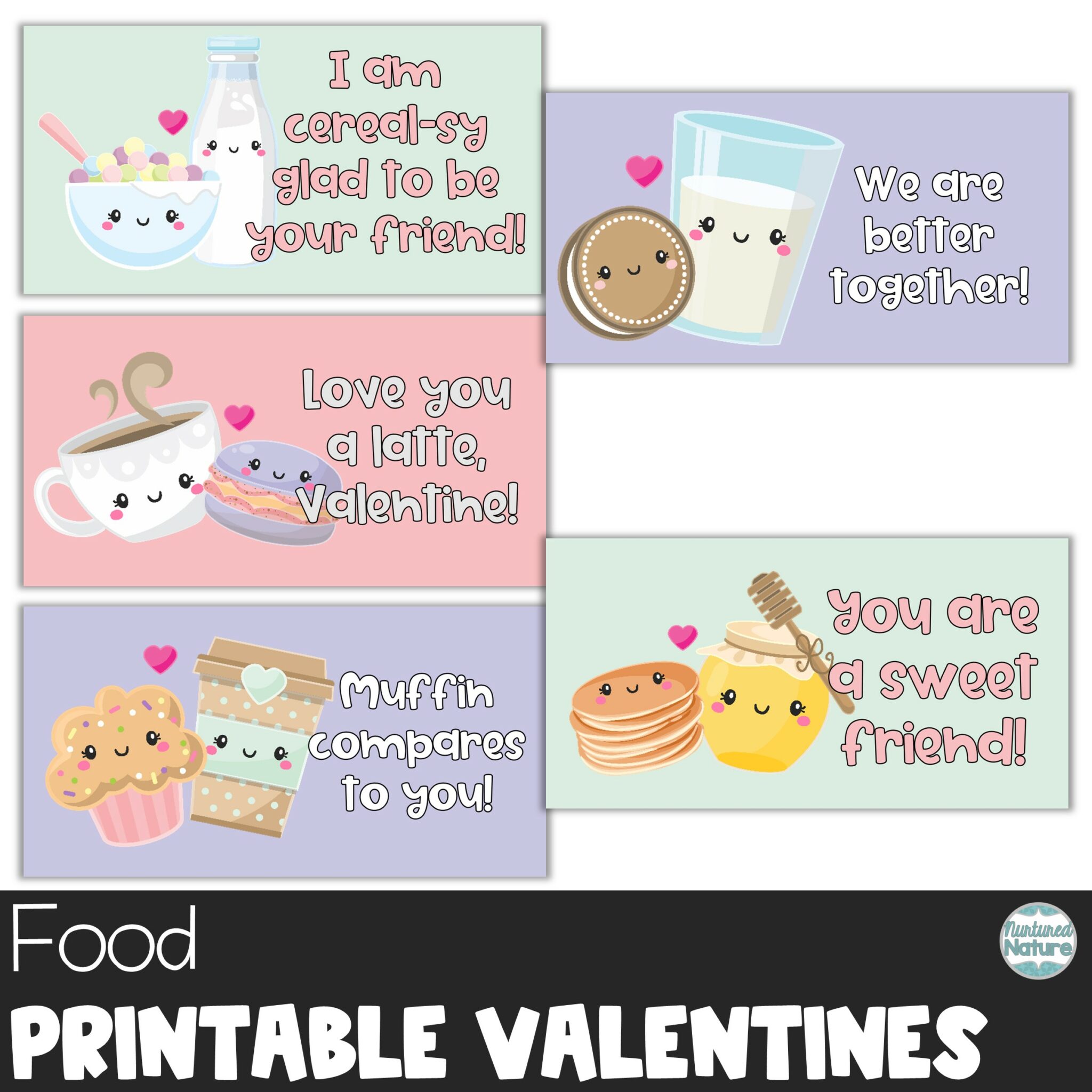 Food Friends Printable Valentine’s Day Cards for Students – Coffee ...