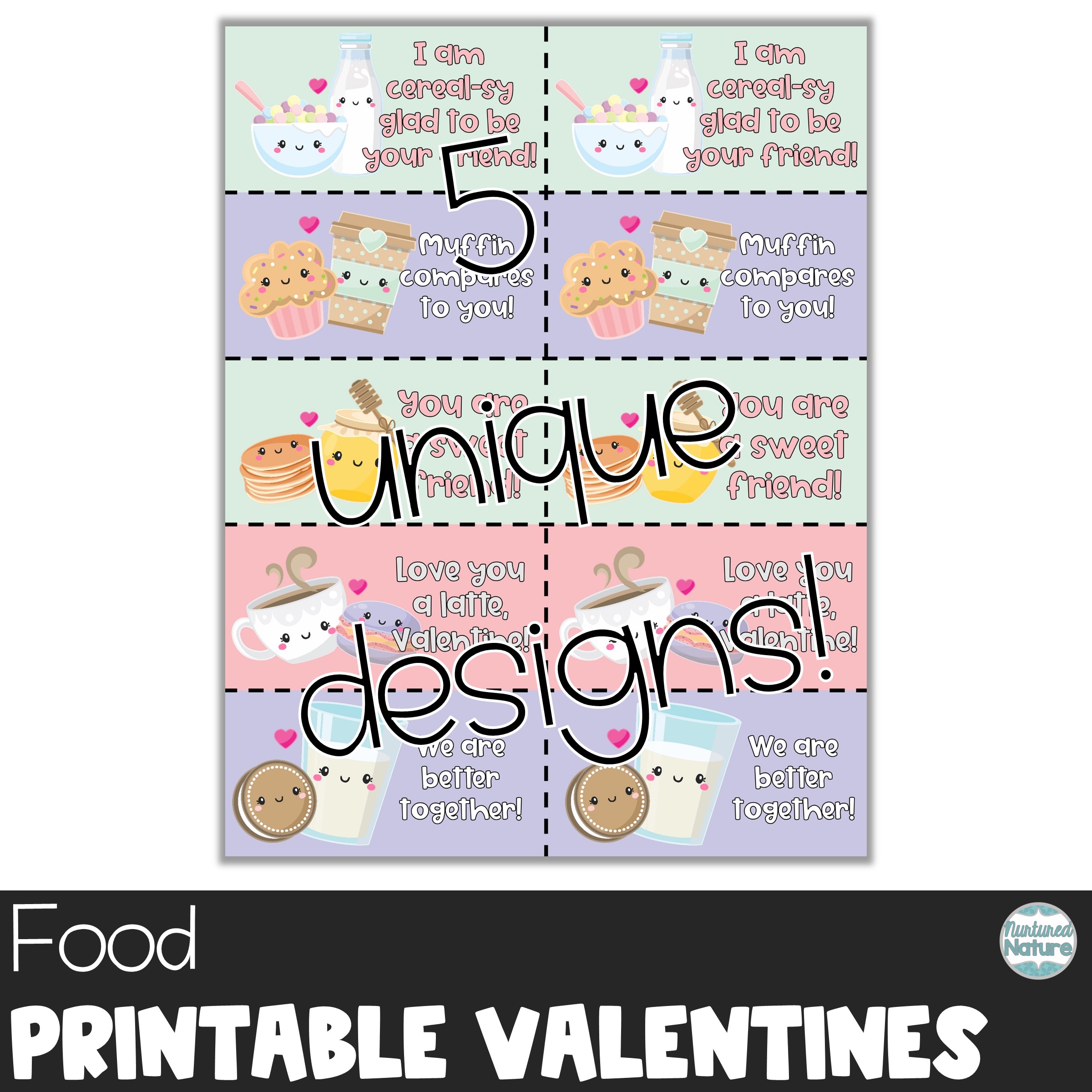 Food Friends Printable Valentine’s Day Cards for Students – Coffee ...