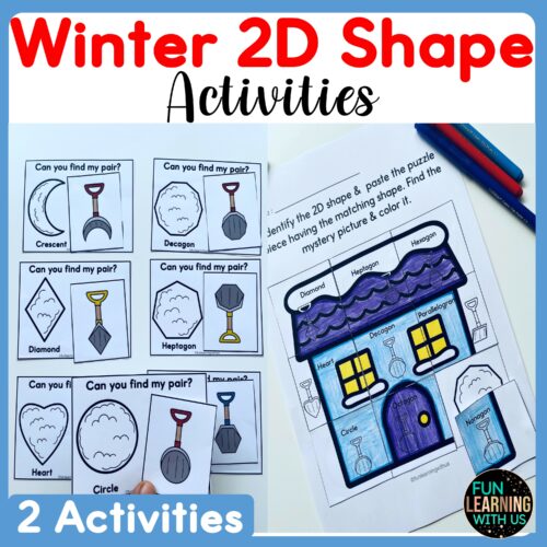 Winter 2D Shapes Activity | Snowball & Shovel Shape Puzzles & Task ...