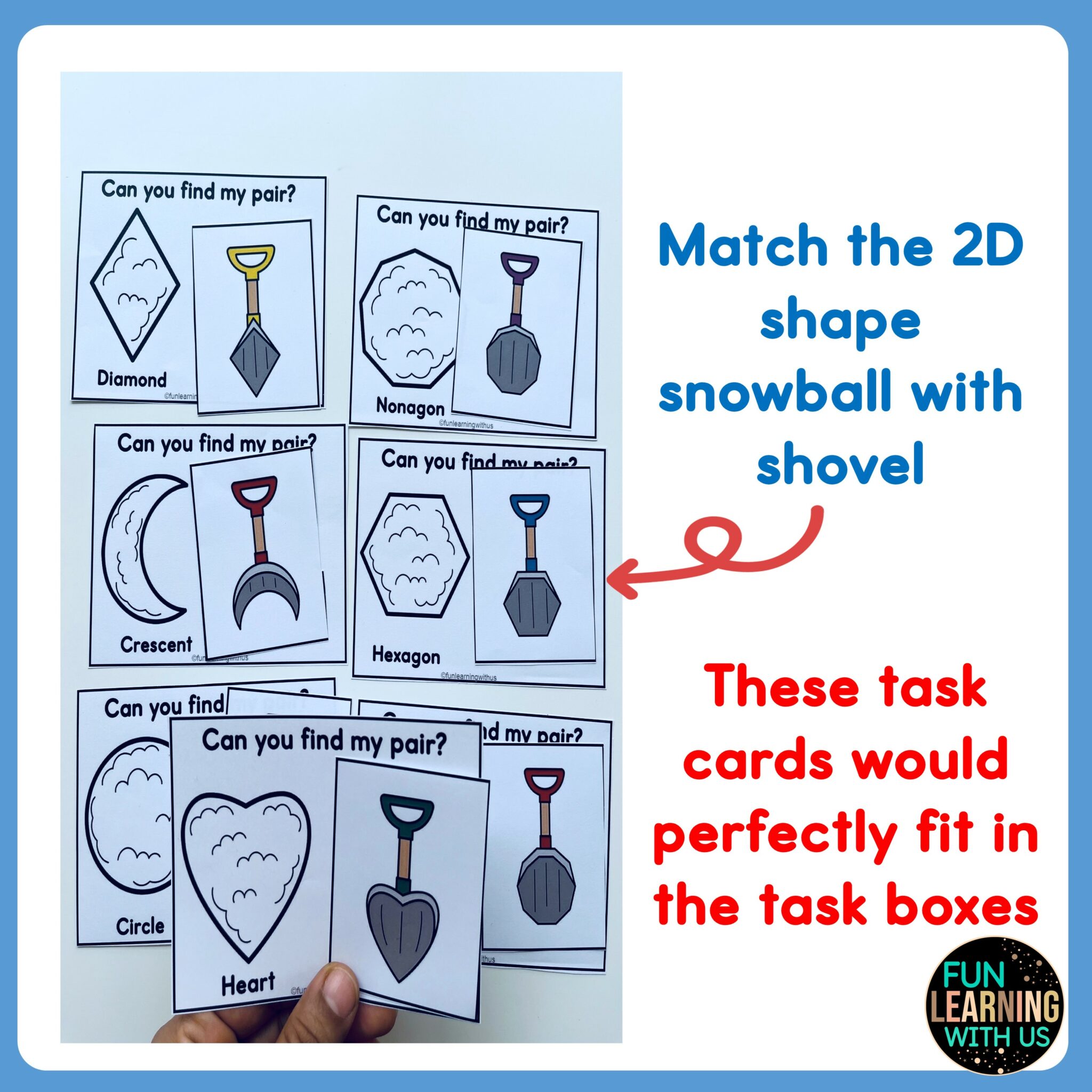 Winter 2D Shapes Activity | Snowball & Shovel Shape Puzzles & Task ...