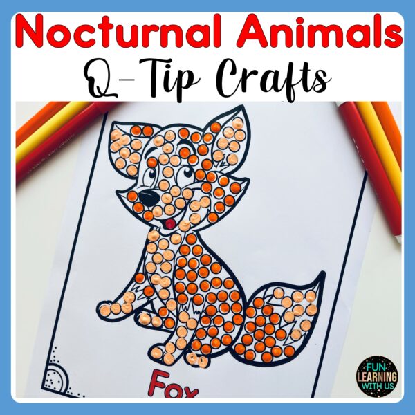 Nocturnal Animals Q Tip Painting | Night Animals Fine Motor Activity ...