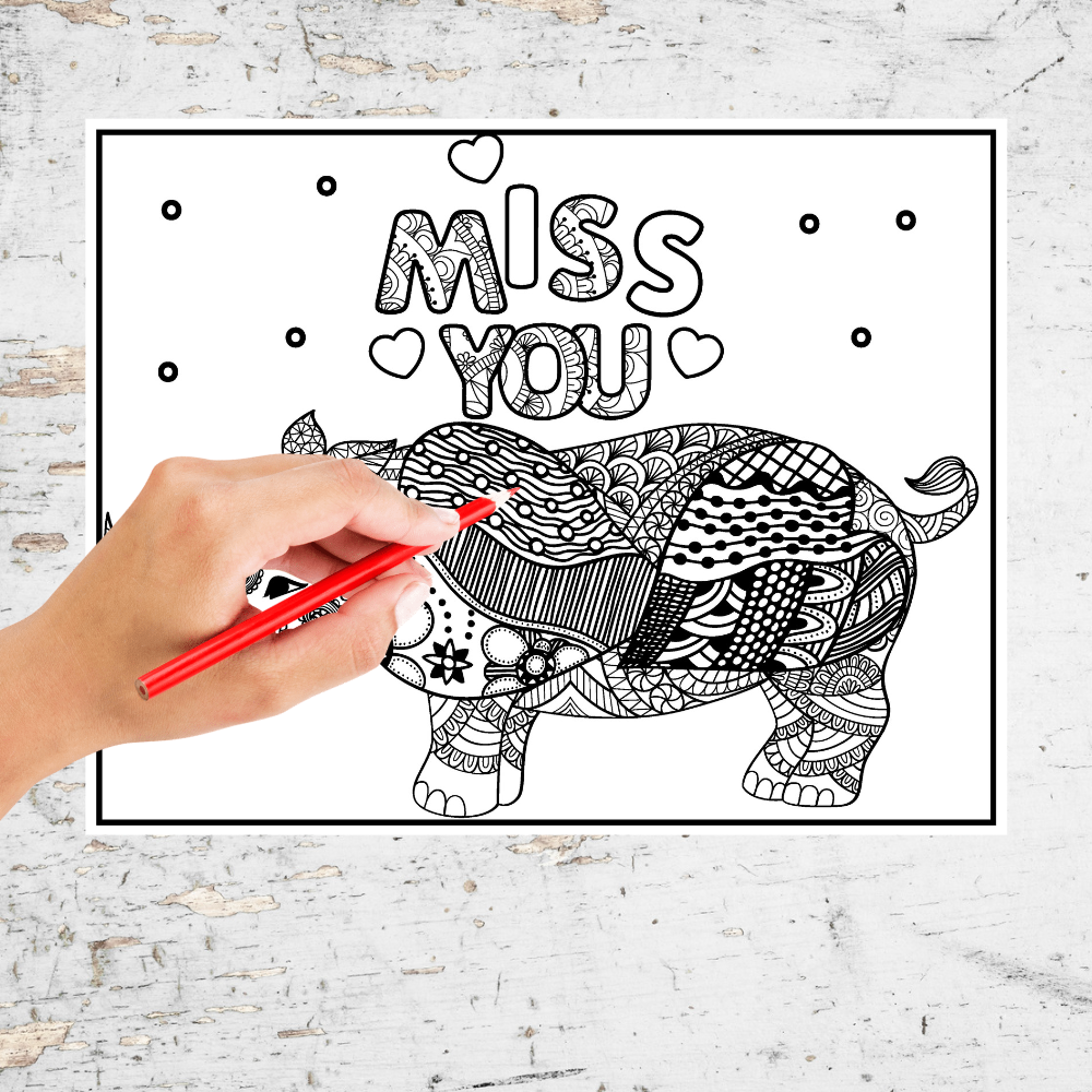 Valentine’s Day Animals Zentangle Coloring Sheets ,Mindfulness Stress ...