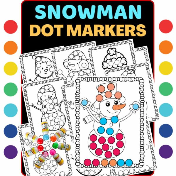 Snowman Dot Markers Bingo Daubers,Winter coloring Pages for New Year ...