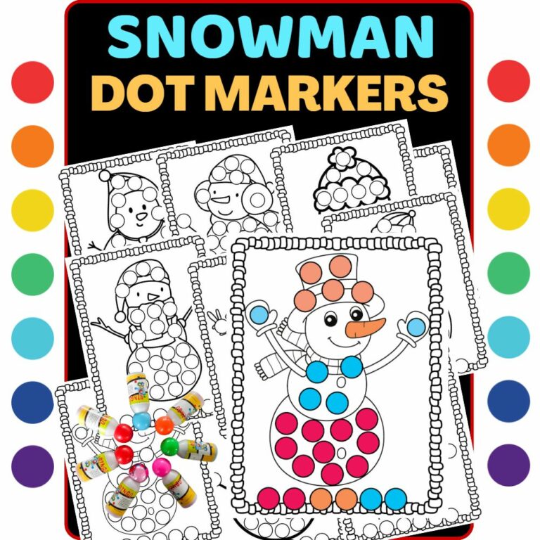 Snowman Dot Markers Bingo Daubers,Winter coloring Pages for New Year ...