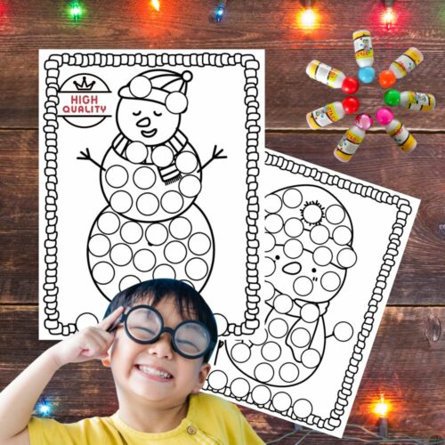 Snowman Dot Markers Bingo Daubers,Winter coloring Pages for New Year ...