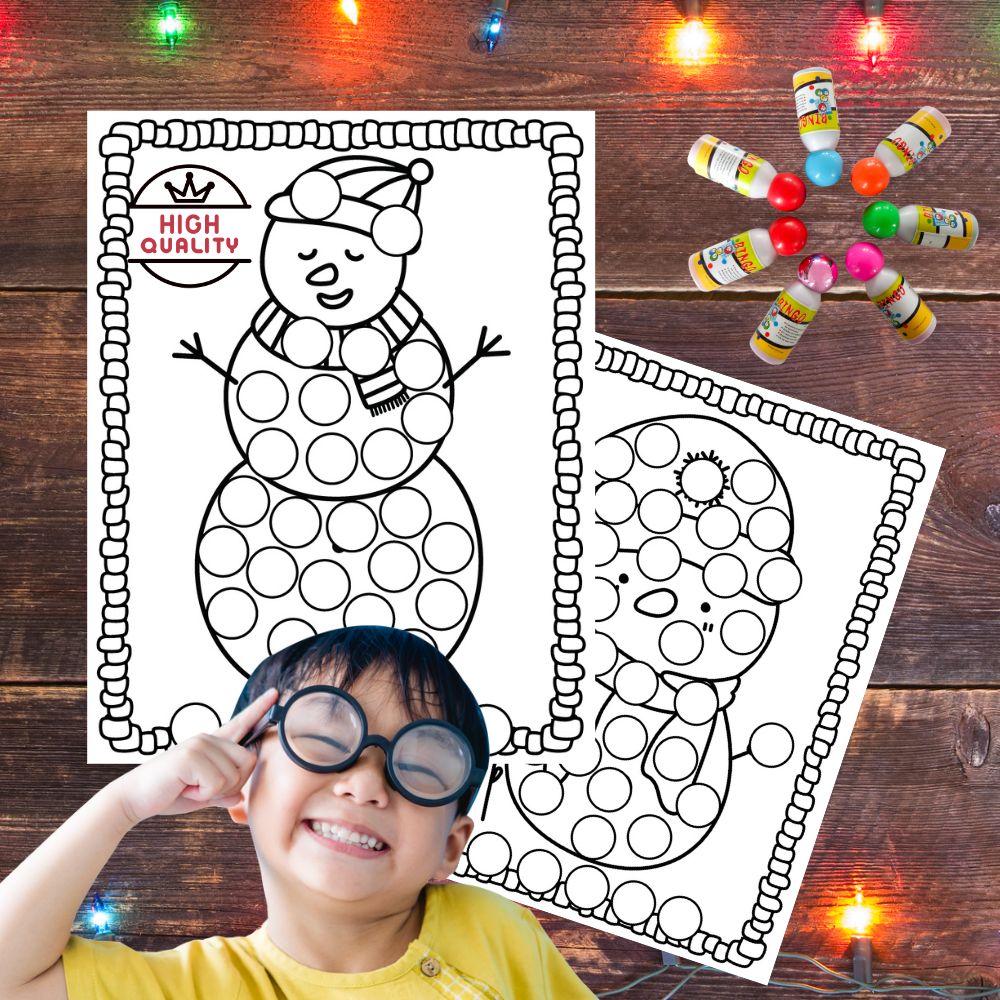 Snowman Dot Markers Bingo Daubers,Winter coloring Pages for New Year ...