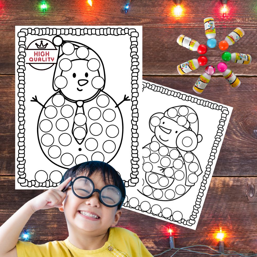 Snowman Dot Markers Bingo Daubers,Winter coloring Pages for New Year ...