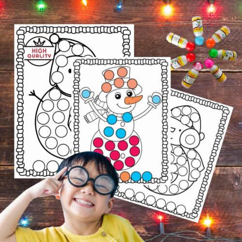 Snowman Dot Markers Bingo Daubers,Winter coloring Pages for New Year ...