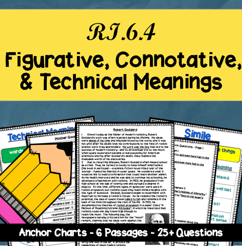 RI.6.4: Figurative, Connotative, & Technical Meanings | Made By Teachers