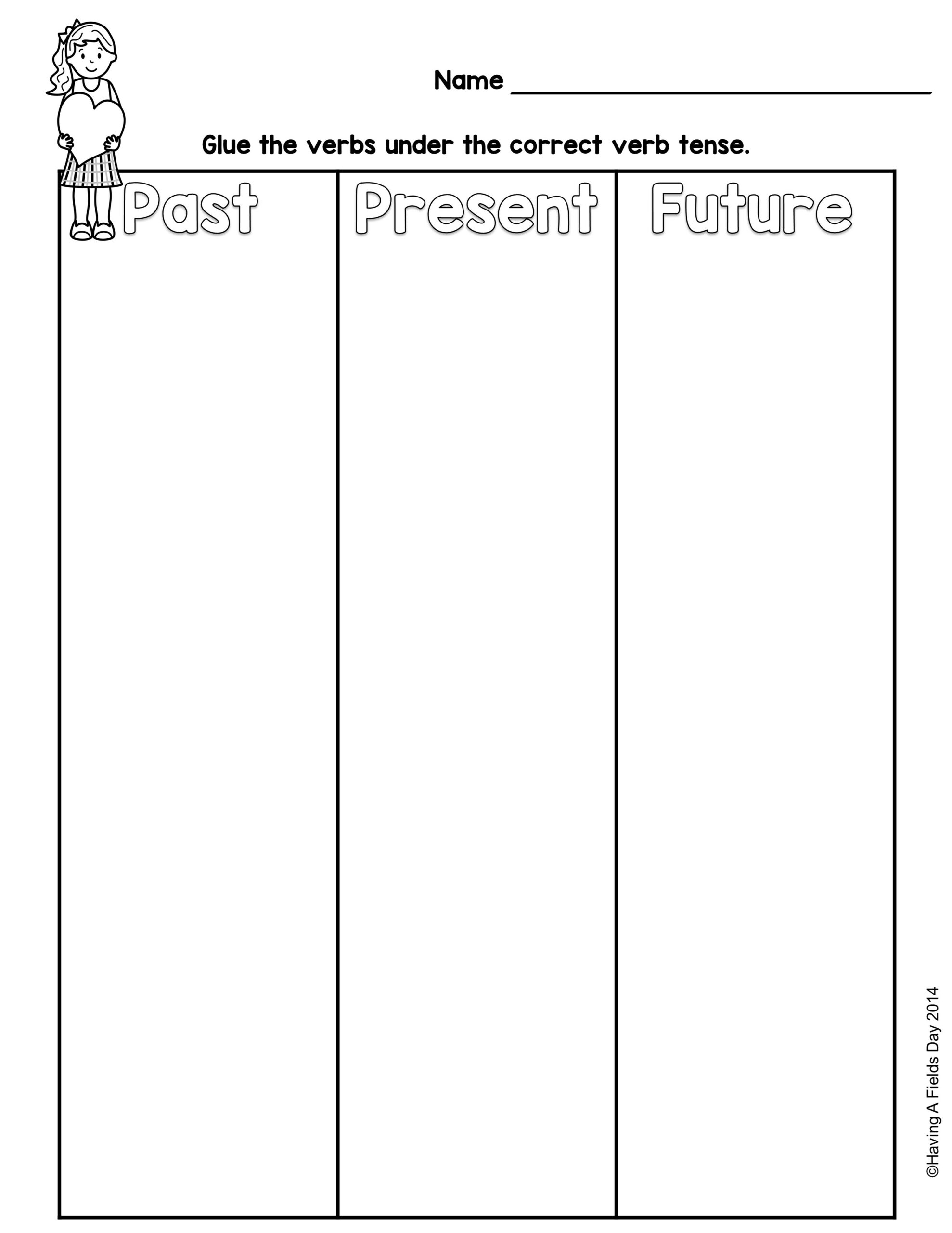 Valentine Verb Tense Sort Cut and Paste Activity | Made By Teachers