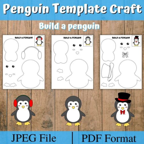 Penguin Craft template |Build a Penguin |Color, Build, Draw |holidays ...
