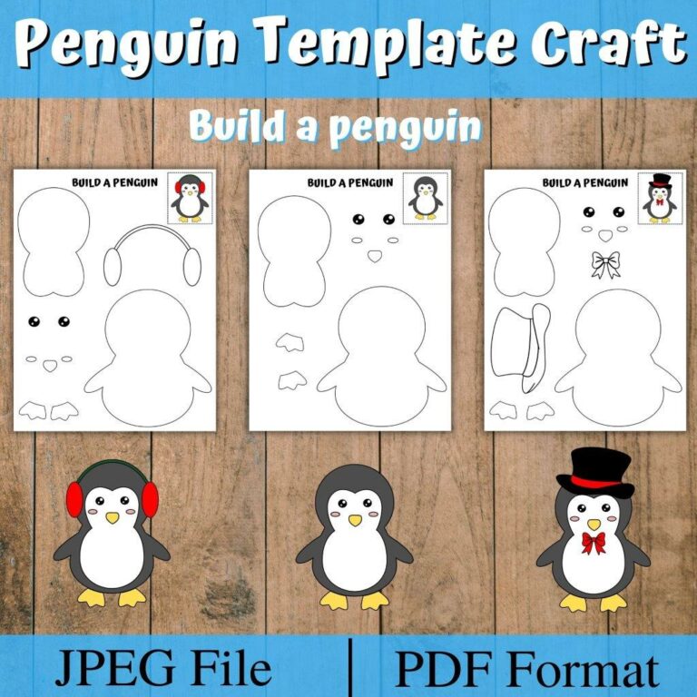 Penguin Craft template |Build a Penguin |Color, Build, Draw |holidays ...