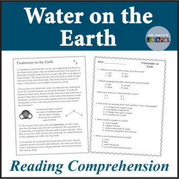 Distribution of Water on Earth The Hydrosphere Science Reading ...