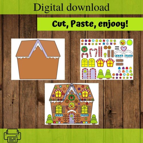 Gingerbread House Decorating Activity, Christmas Game, gingerbread ...