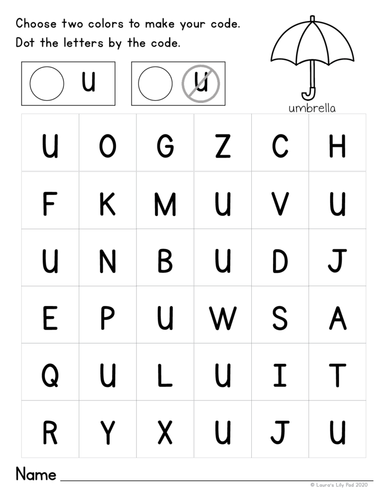 Alphabet Letter U Dot Marker Center | Made By Teachers