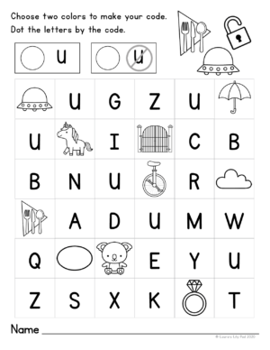 Alphabet Letter U Dot Marker Center | Made By Teachers