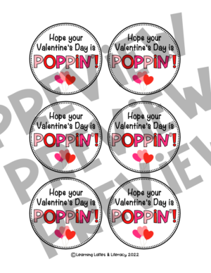 Poppin Valentine's Day Tags Pop-it Fidget Popcorn Blow Pop Student Gift ...