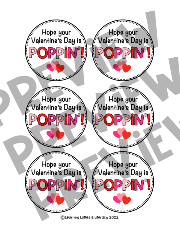 Poppin Valentine's Day Tags Pop-it Fidget Popcorn Blow Pop Student Gift ...