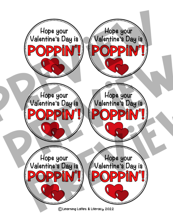 Poppin Valentine's Day Tags Pop-it Fidget Popcorn Blow Pop Student Gift ...
