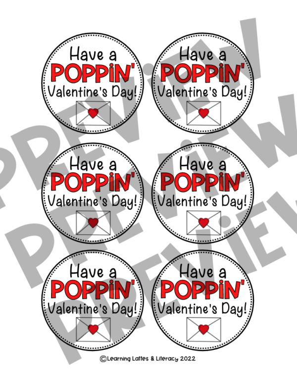 Poppin Valentine's Day Tags Pop-it Fidget Popcorn Blow Pop Student Gift ...