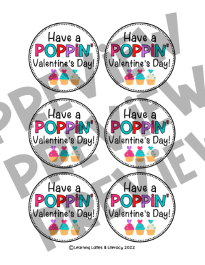 Poppin Valentine's Day Tags Pop-it Fidget Popcorn Blow Pop Student Gift ...