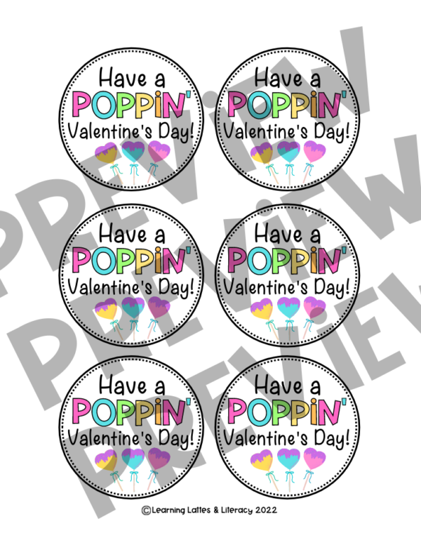 Poppin Valentine's Day Tags Pop-it Fidget Popcorn Blow Pop Student Gift ...