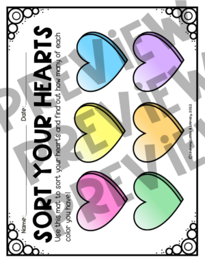 Candy Hearts Graphing Valentine's Day Math Sorting Center February Math ...