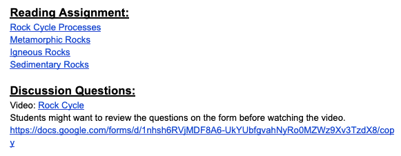 Complete Online Distance Learning Cycling Earth's Materials 6.ESS2.1 ...