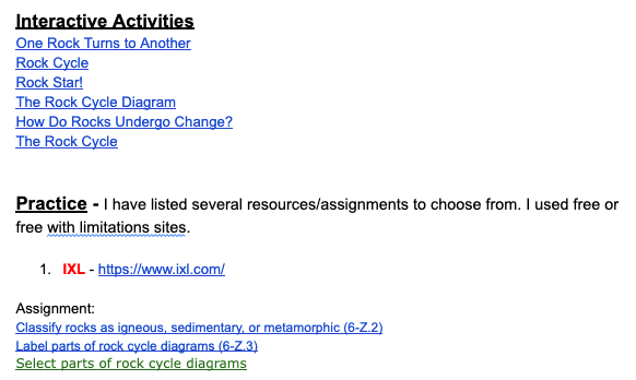 Complete Online Distance Learning Cycling Earth's Materials 6.ESS2.1 ...