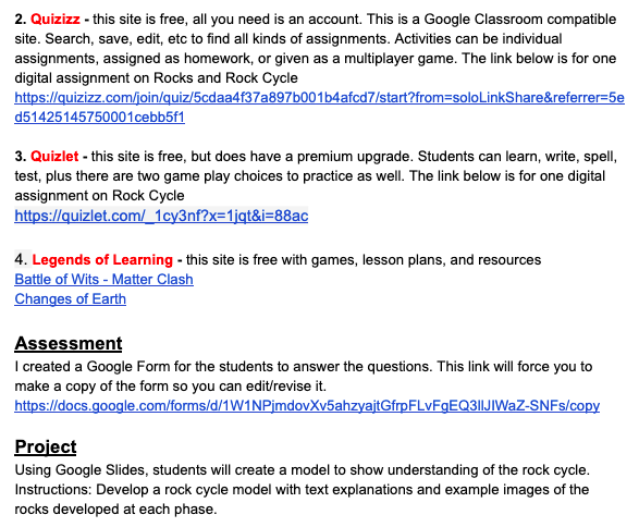 Complete Online Distance Learning Cycling Earth's Materials 6.ESS2.1 ...