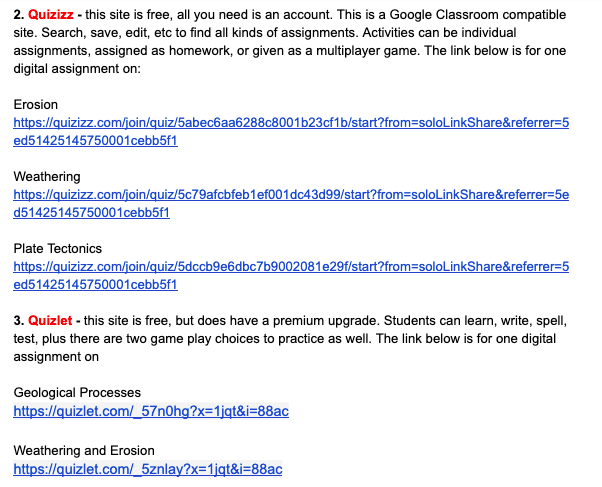 Complete Online Distance Learning Earth's Processes 6.ESS2.2, MS-ESS2-2 ...