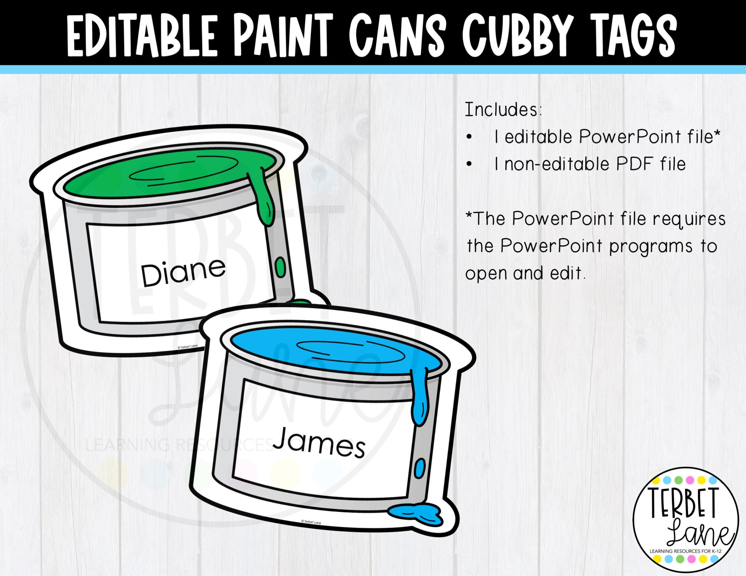 Paint Can Cubby Tags | Made By Teachers