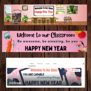 Google Classroom Animated Banners | Happy New Year | Made By Teachers