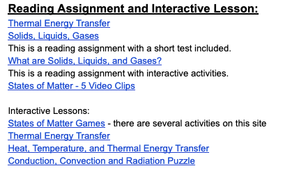 Complete Online Distance Learning Particle Changes & Energy 6.PS1.4, MS ...
