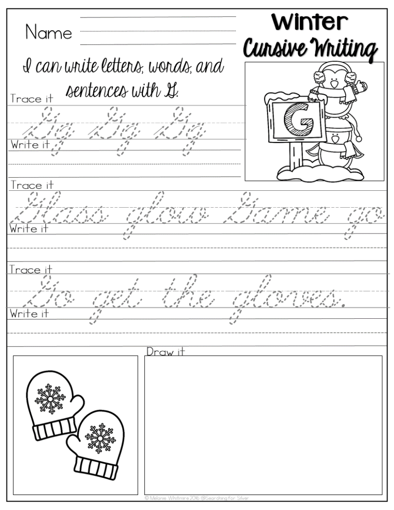 Winter Cursive Writing Printables | Made By Teachers