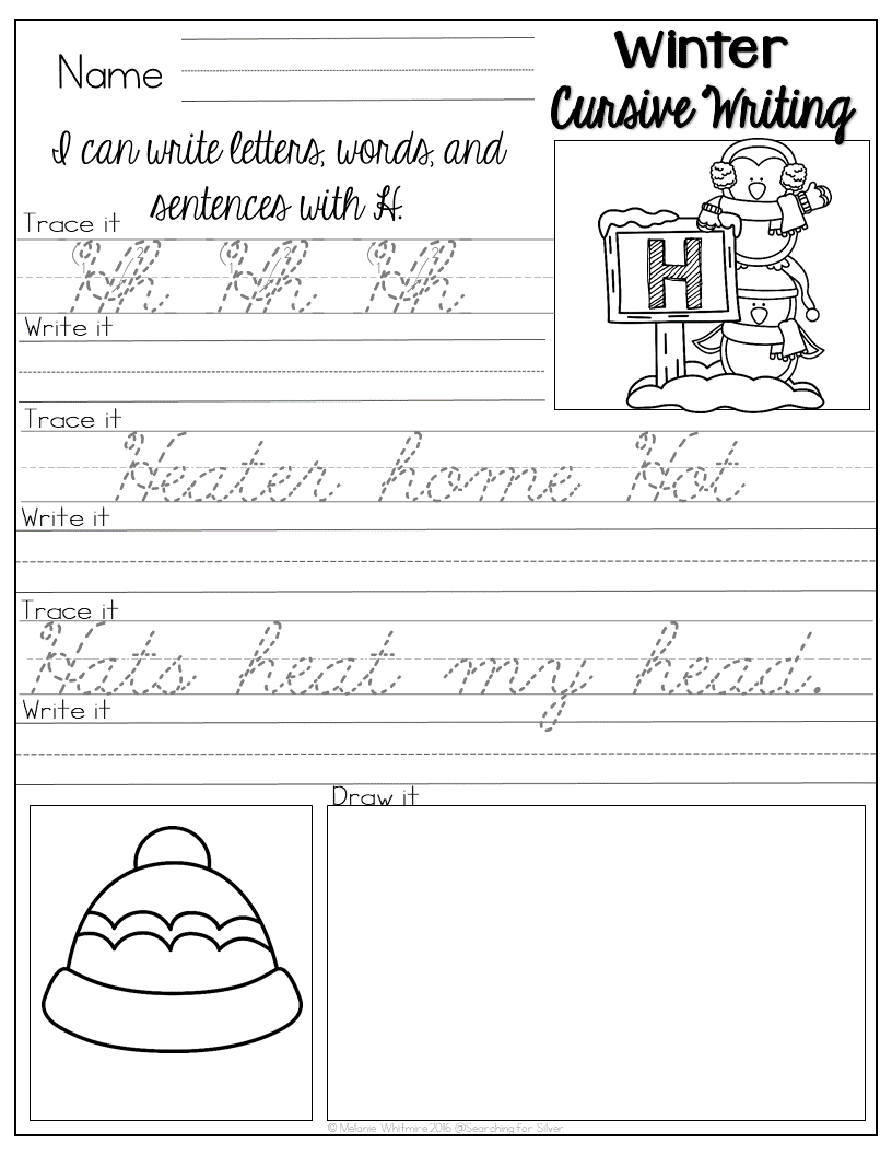 Winter Cursive Writing Printables | Made By Teachers